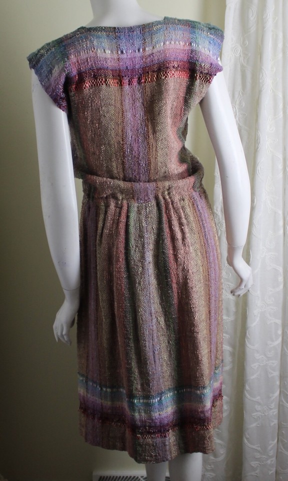 Susan Neal Sz S M Pink Handwoven Stripe Funky Art-to-Wear Fiber Artist ...