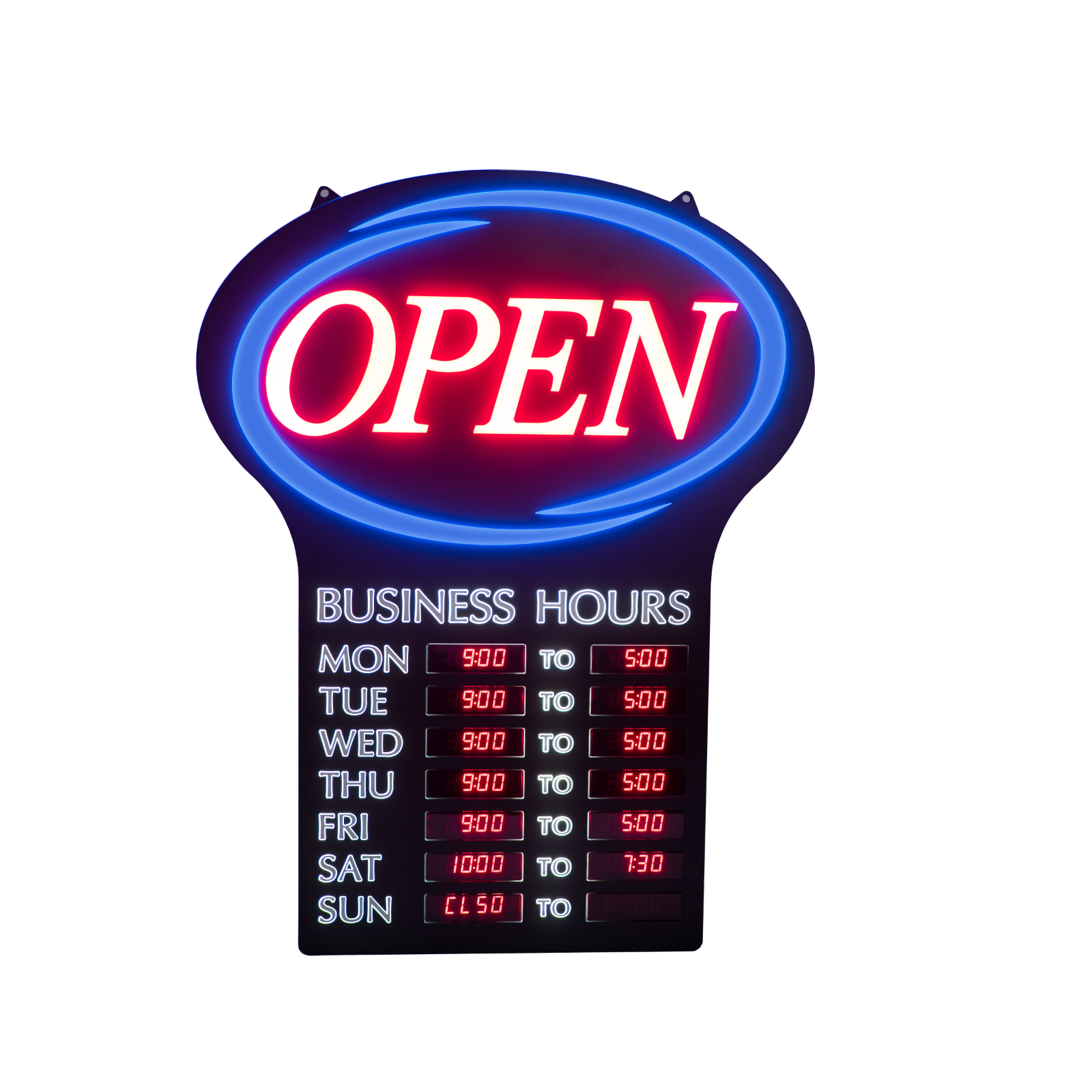 Pro-Lite *NEW* LED Open Sign with Business Hours Prog - OPEN SHARP | eBay