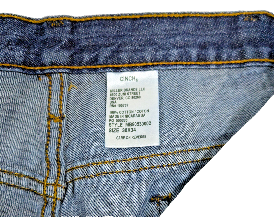 Cinch Green Label Relaxed Original Rise Tapered Leg Jeans 38x34 new ...