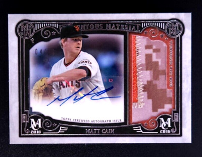 2016 Museum Collection Momentous Material #d /10 Matt Cain Jumbo Patch ...