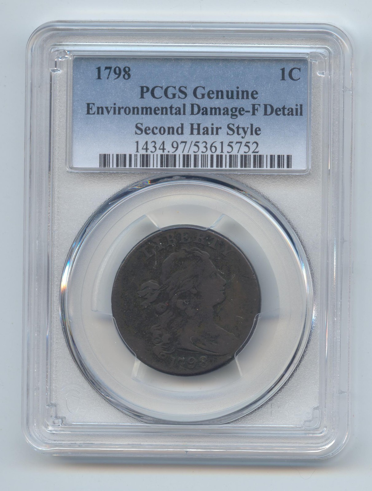 1798 Draped Bust Large Cent, PCGS Genuine, Fine Details | eBay
