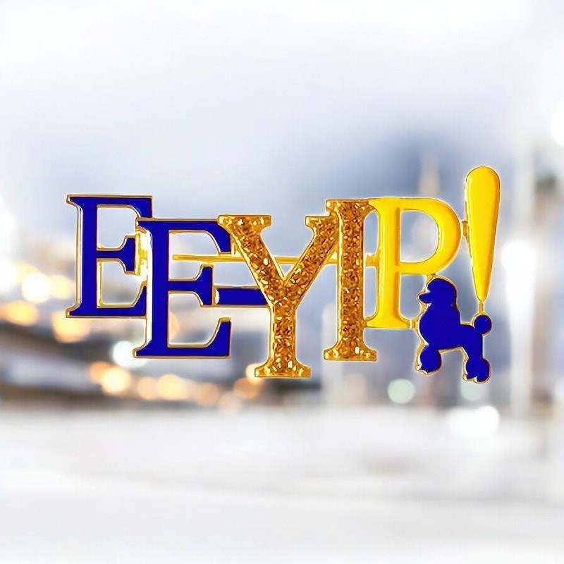 Sigma Gamma Rho Brooch Logo Poodle With Gold Rhinestones | eBay