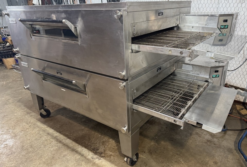 Lincoln Impinger 3270 Nat.Gas Dbl. Stack Conveyor Pizza Ovens ….. VIDEO ...