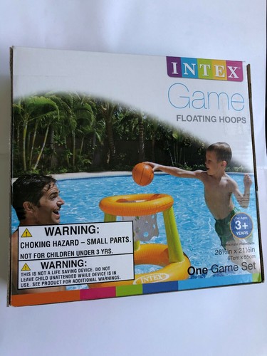 Water Pool Game Inflatable Basketball Floating Hoops, Intex, 26 1/2In ...