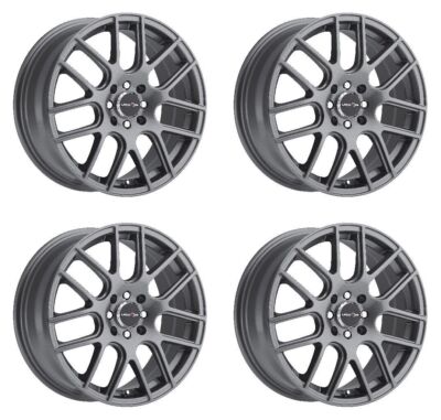 Set 4 16" Vision Street 426H Cross Gunmetal Wheels 16x7 5x100 Rims 38mm ...