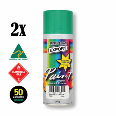 2x Australian Export Spray Paint Cans 250gm Fast Shipping Green Emerald ...