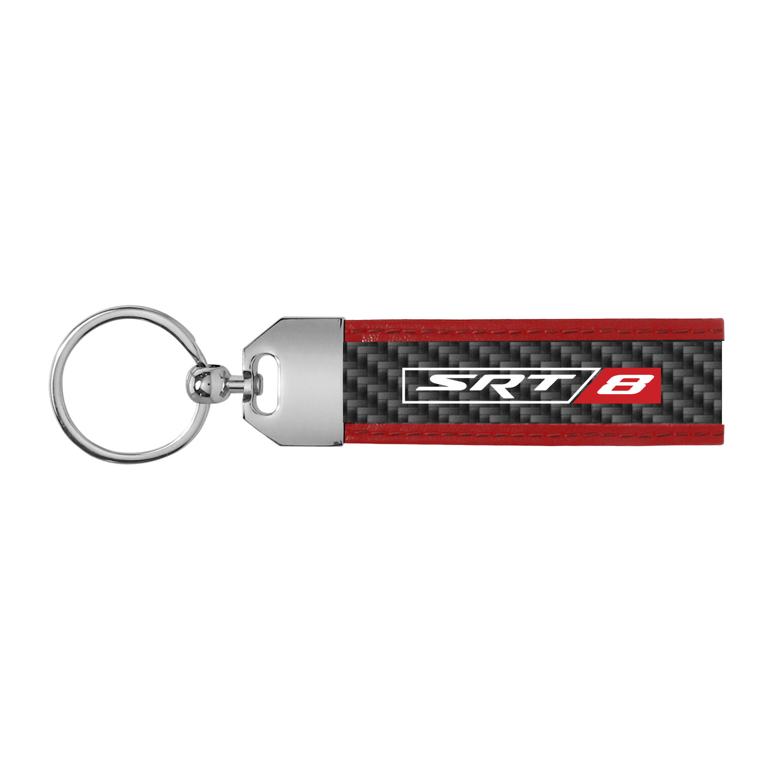 SRT-8 Logo Real Carbon Fiber Strap Key Chain with Red Edge for Dodge ...