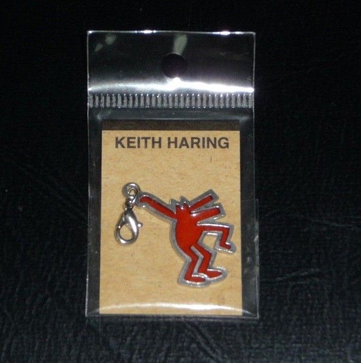 Vintage RARE Pop Art Keychain RED Key Fob Charm KEITH HARING Dancing ...
