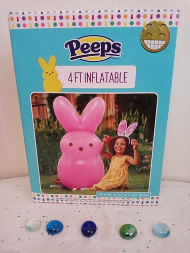 Peeps Easter Bunny 4 ft Inflatable Yard Decoration-Easter Holiday ...