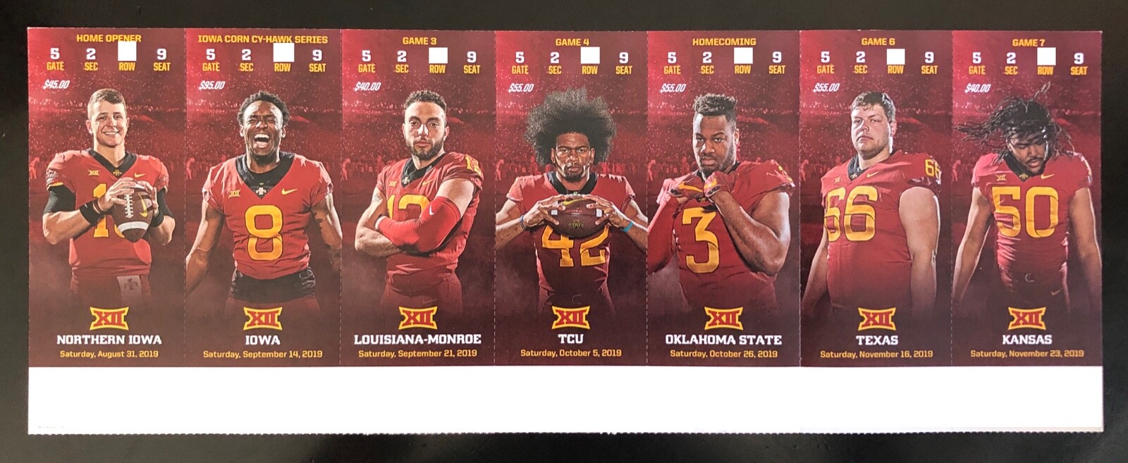 2019 Iowa State Cyclones Football Collectible Ticket Stub - Choose Any ...