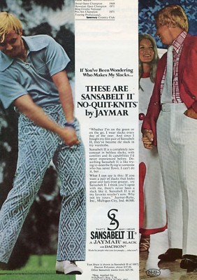1972 Print Ad of Jaymar Ruby Inc Sansabelt II Slacks w Golf Pro Tom ...