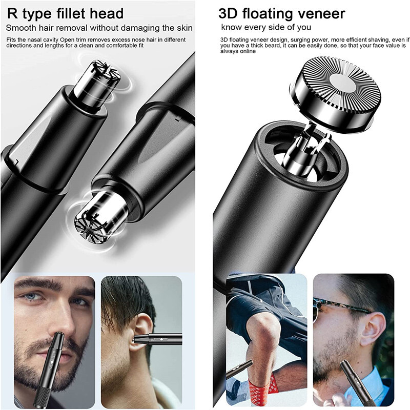 Men Electric Ear Beard Nose Hair Trimmer Eyebrow Mustache Remover ...