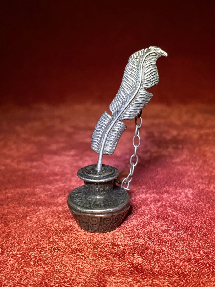 Antique Inkwell And Quill