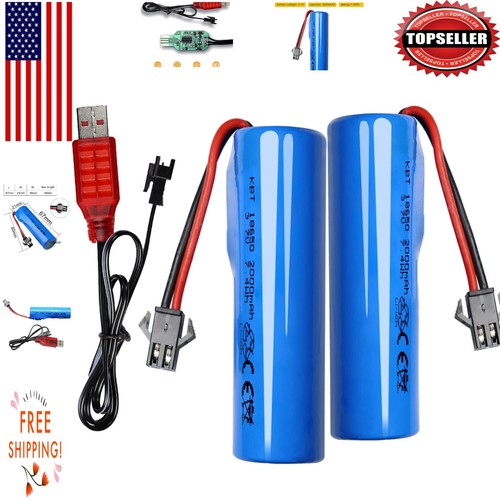 2 Pack 3.7V 2000mAh Rechargeable Li-ion Batteries with Charging Cable ...