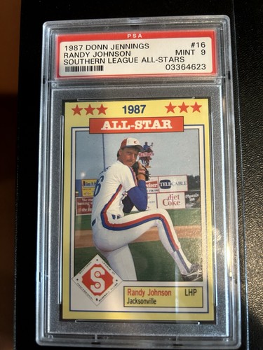 1987 Donn Jennings Randy Johnson Southern League All-Stars #16 PSA MINT ...