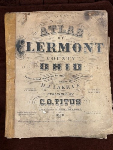1870 Clermont County Ohio Atlas | eBay