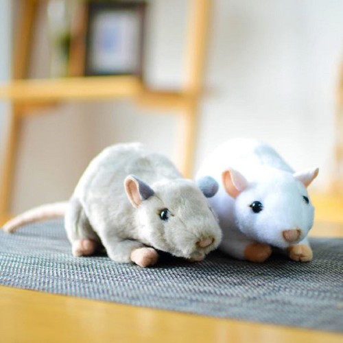 2pcs/set 17cm Gray white Mouse Plush Toy Stuffed Animal Soft Rat Doll ...