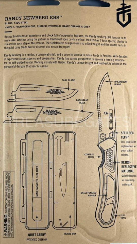Gerber Randy Newberg EBS Exchangeable Hunting Knife Blade System w/3 ...