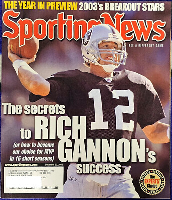 RICH GANNON OAKLAND RAIDERS SPORTING NEWS MAGAZINE DECEMBER 30, 2002 | eBay