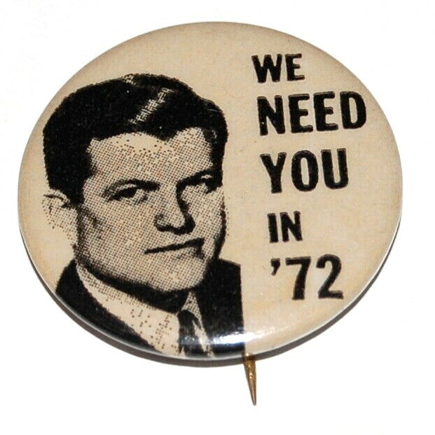 1972 TED KENNEDY Edward EMK campaign pin pinback button political ...