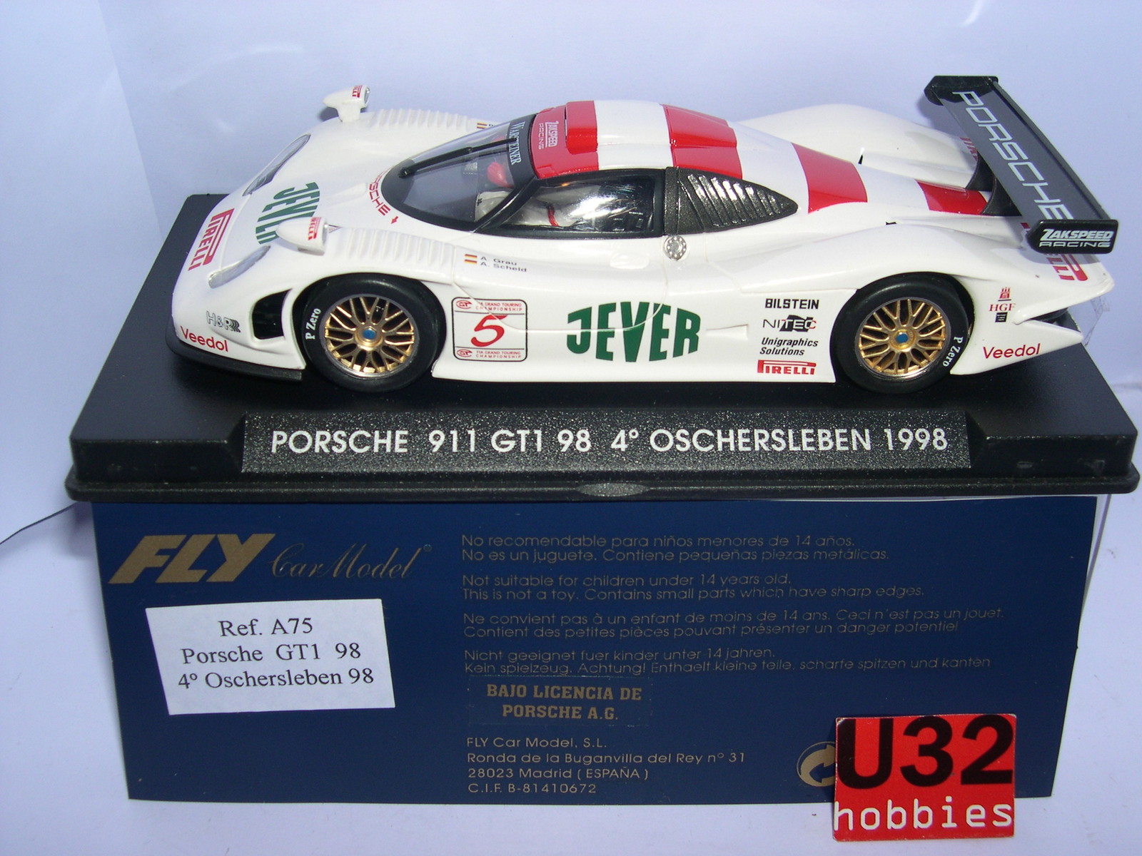 FLY A-75 PORSCHE 911 GT1 98 #5 4ºOSCHERSLEBEN 1998 JEVER A.GRAU-A ...