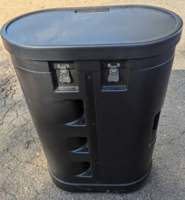 Trade Show Wheeled Oval Hard Case!! +10ftx7ft Pop Up Backdrop!! +2 LED ...