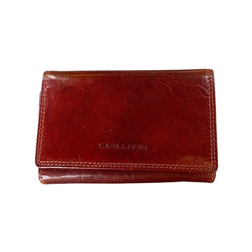 Cavalieri Italian Brown Leather Vera Pelle Tri Fold Wallet NEW | eBay