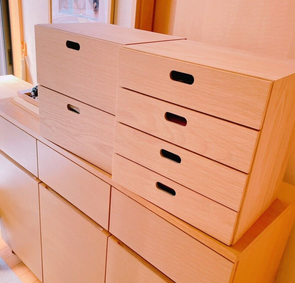 Muji Stacking Chest Width 37 Depth 28 Height 37cm 4 drawers Oak Veneer ...