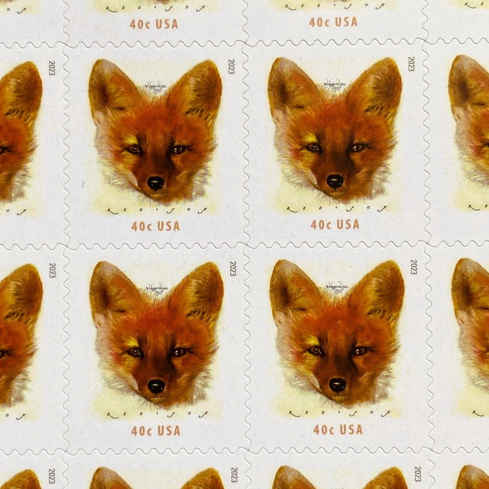 USA 2023 Stamps MNH Red Foxes Fox Plate Block Sheet of 20 US | eBay