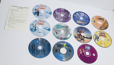 Lot Of 11 The SIMS PC Game Bundle Deluxe Edition Sim City 3000 Sim Isle ...