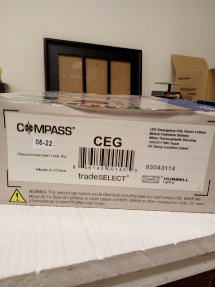 HUBBELL COMPASS CE SERIES LED EMERGENCY EXIT SIGN. NEW IN BOX | eBay