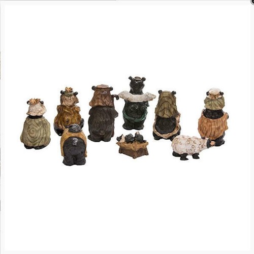 Black Bears 9 pc Nativity Set | eBay
