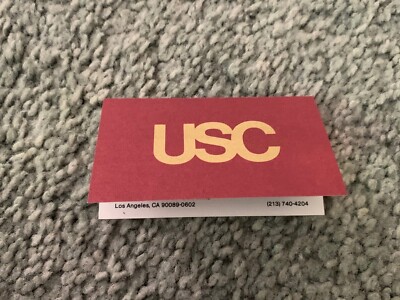1991 USC Trojans Football Head Coach Larry Smith Signed Business Card ...