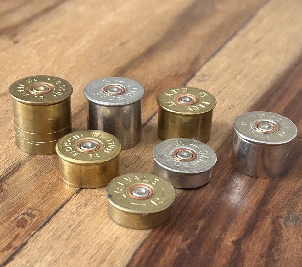 20 LYALVALE brass 12 Gauge shotgun cartridge end Caps for hobby Arts ...