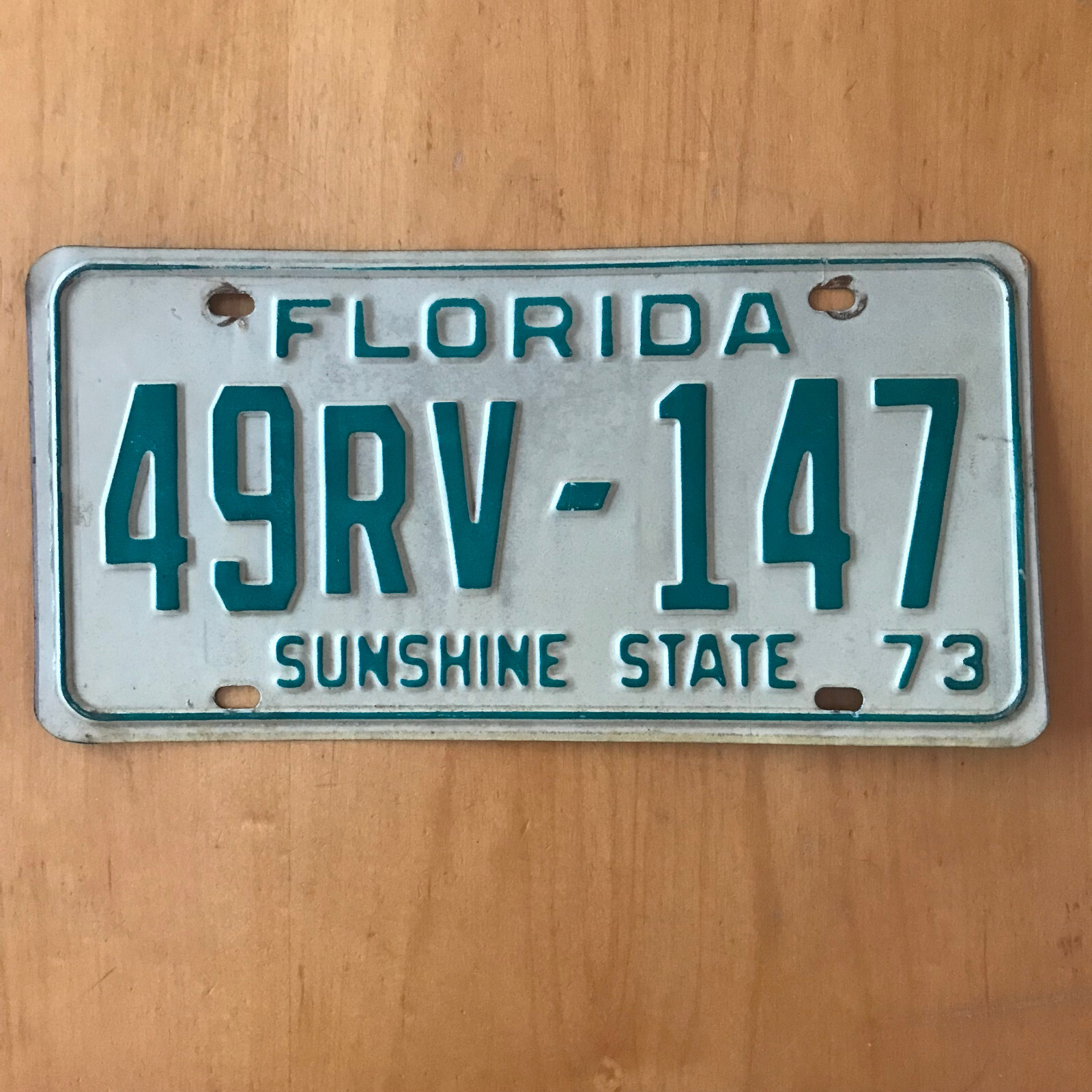 1973 Florida RV license plate green white 73 | eBay