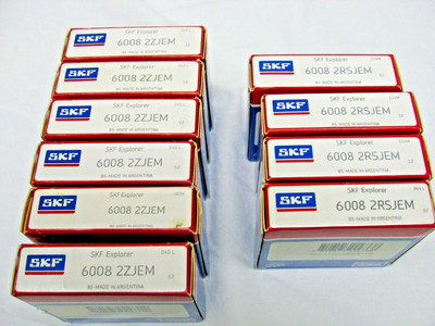 SKF 6008 BEARINGS - (6pcs 2ZJ, 4pcs 2RSJEM) TOTAL 10 PCS (NEW IN THE ...