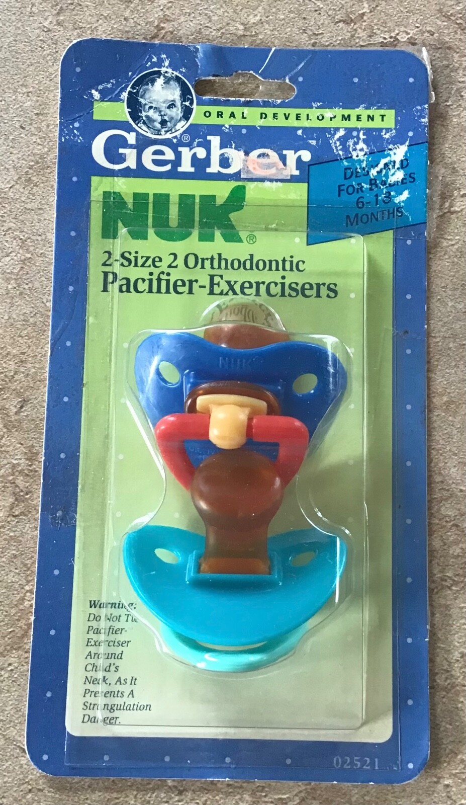 Vtg NOS 1992 Gerber NUK Orthodontic Pacifiers-Teether Latex New In Package