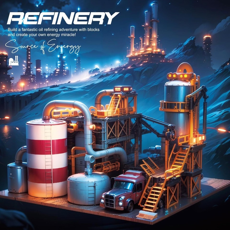 Technology Oil Refinery Building Block Kits, Street View MOC Building ...
