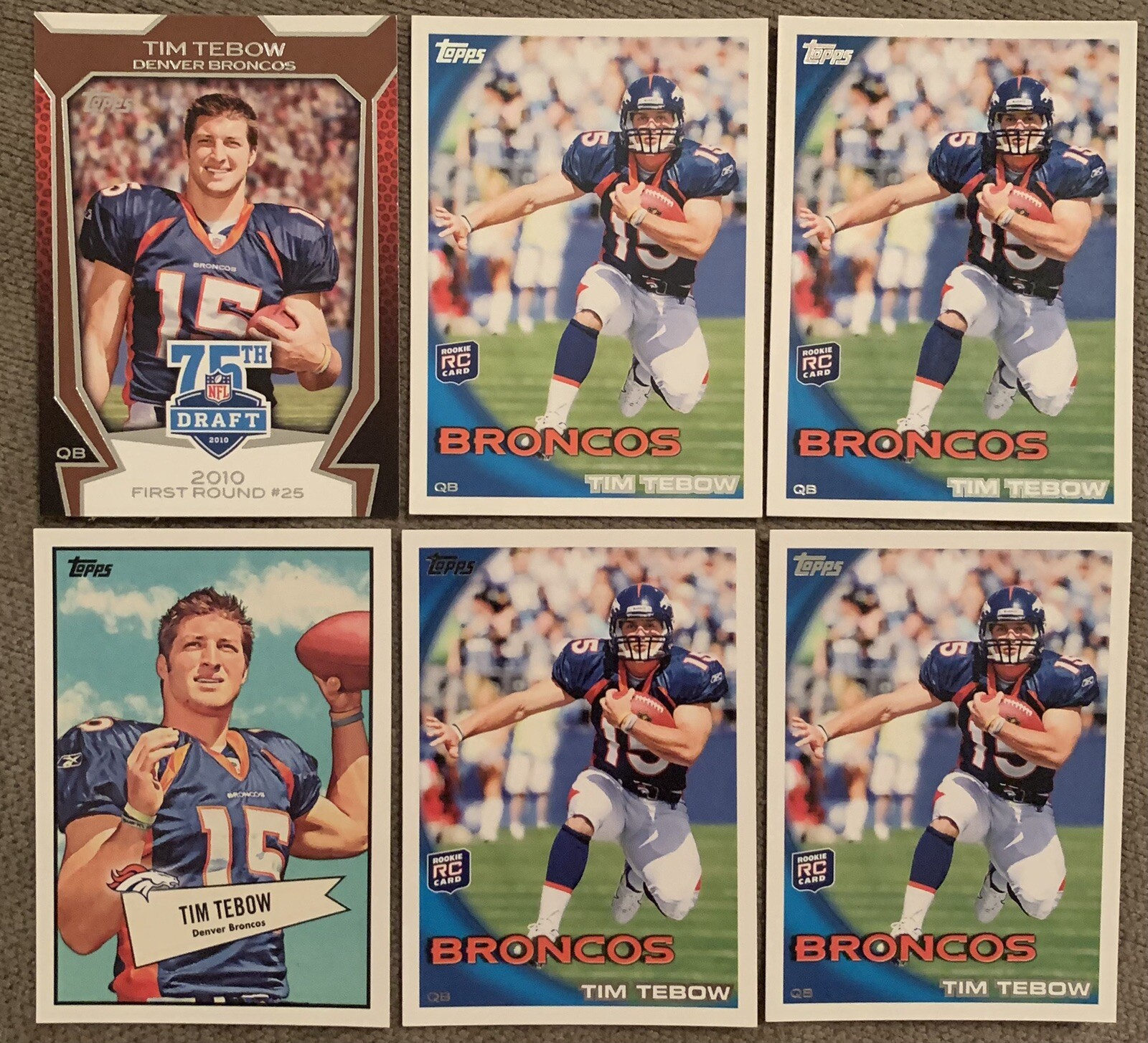 2010 TOPPS TIM TEBOW LOT OF 10 ROOKIE CARDS | eBay