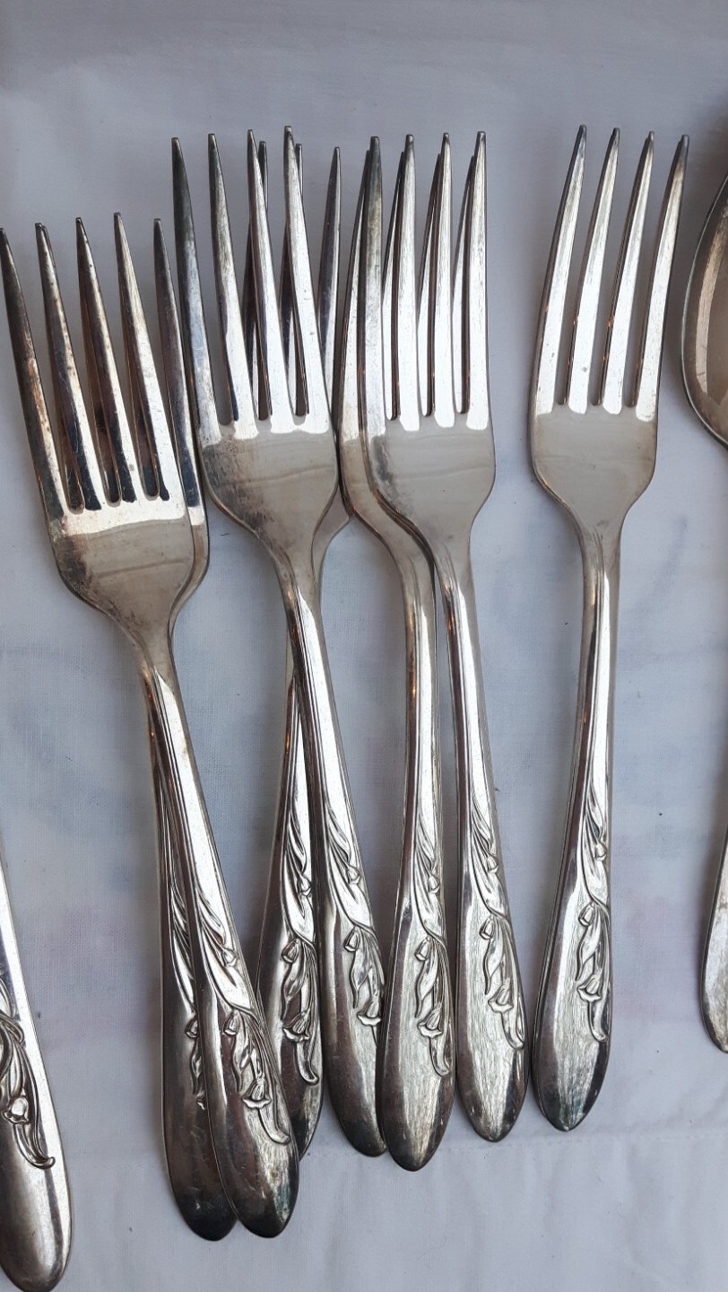 Vintage 1957 Carlton Silverplate Flatware Cherie Pattern 26 Pieces Good ...