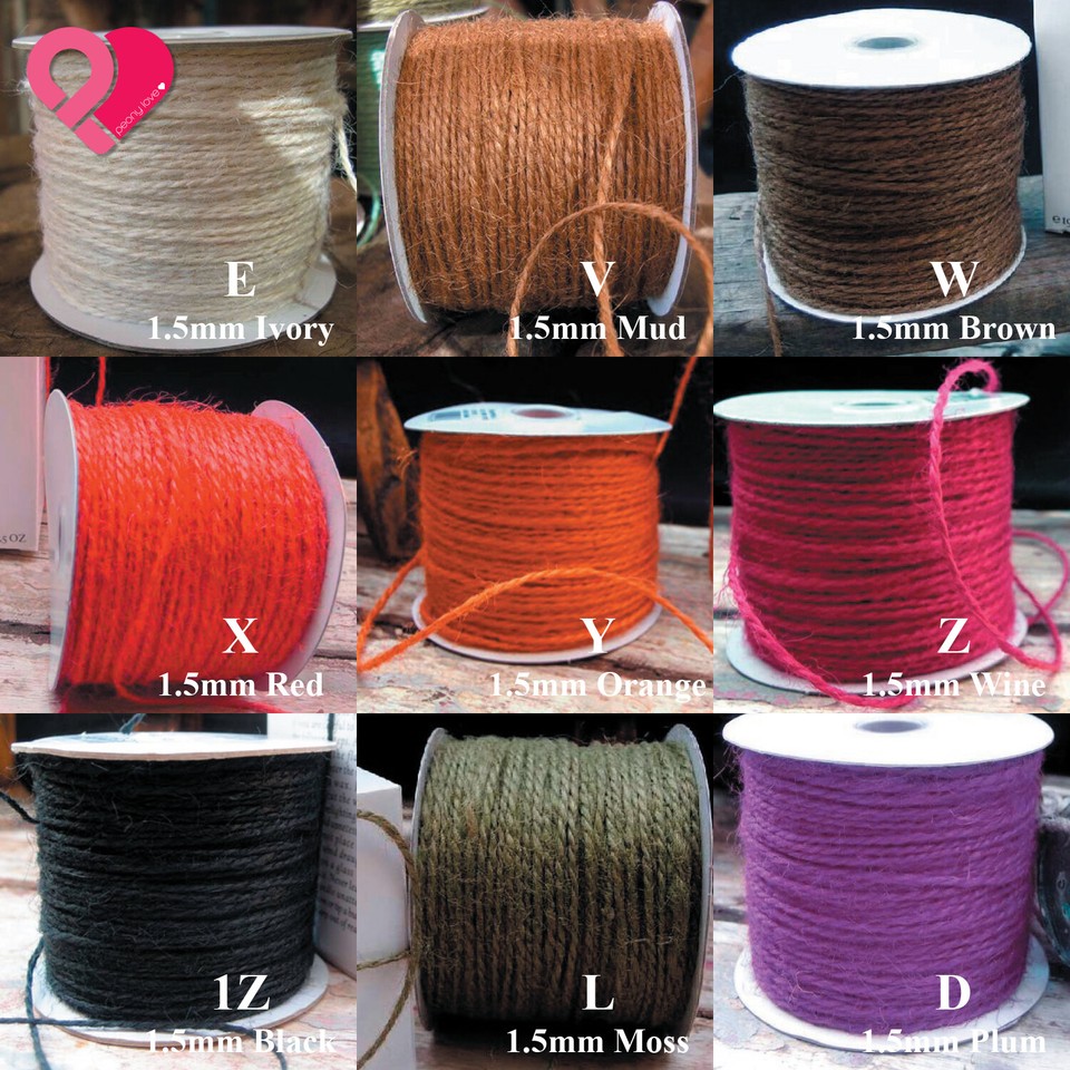 1.5-6mm Burlap Rope Twist Hemp Natural Linen Twine Jute Cord Craft ...