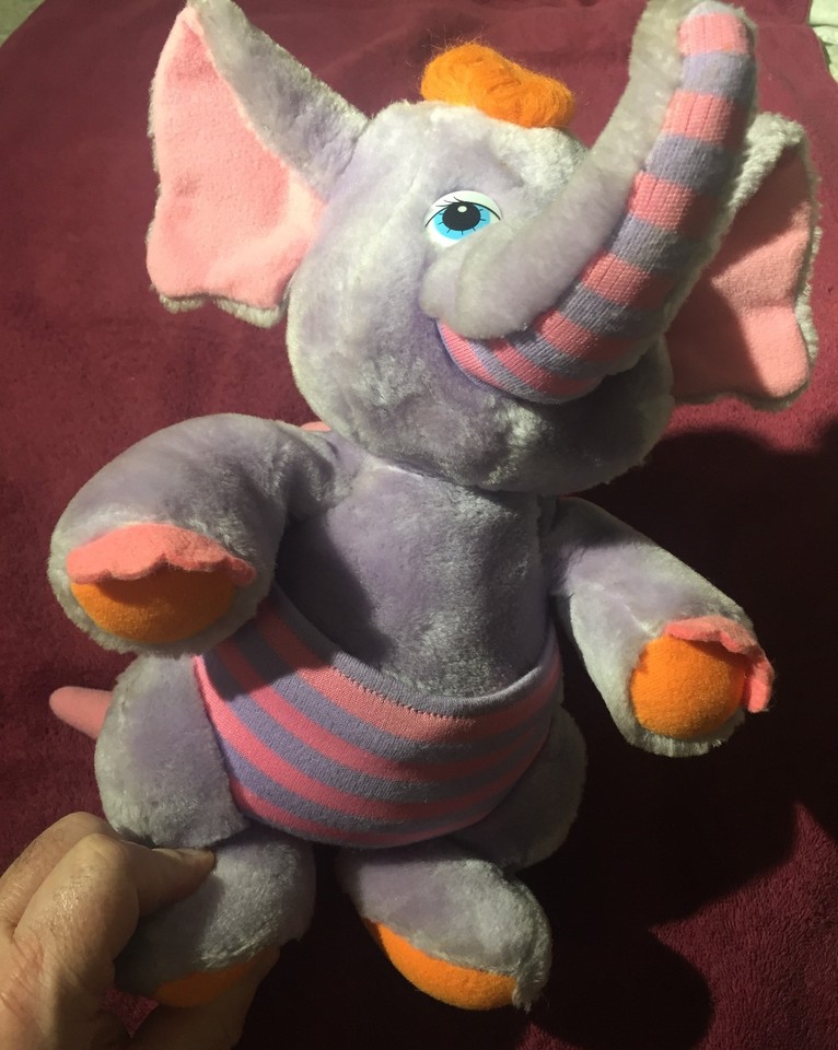 Vintage 1984 Hasbro Softies Disney Wuzzles Cartoon Eleroo The Elephant ...