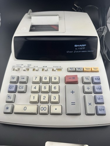 Sharp EL-1197PIII Heavy Duty Electronic Printing Calculator 12 Digit ...