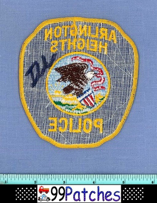 ARLINGTON HEIGHTS (2 Patches LOT OLD+) ILLINOIS Police Patch BIG RED 'A ...