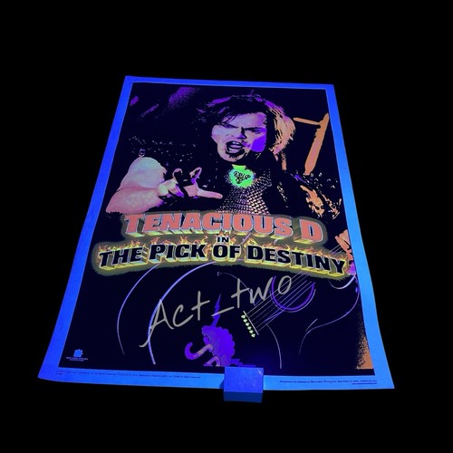 Vintage 2006 Y2K Tenacious D Pick Of Destiny 23”x35” Flocked Blacklight ...