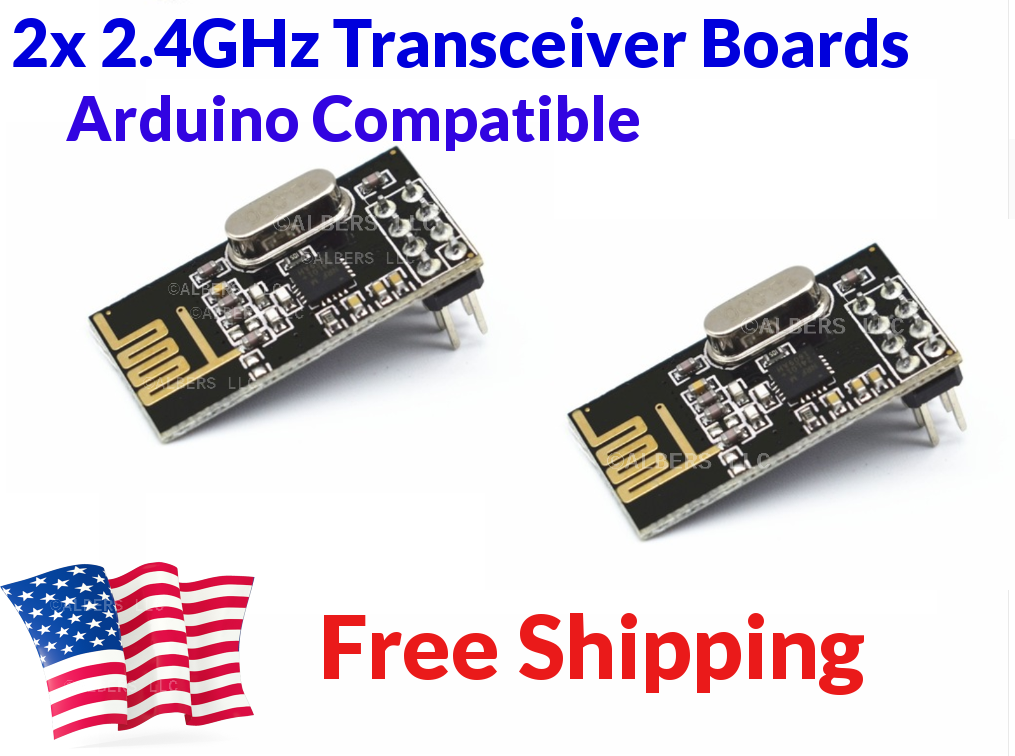 2Pcs NRF24L01 NRF2401 NRF24 2.4GHz Transceiver For Arduino FREE FAST US ...
