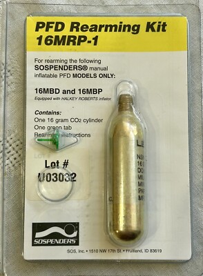 Sospenders PFD Rearming Kit 16MRP- 1 New in Package 16MBD & 16 MBP CO2 ...