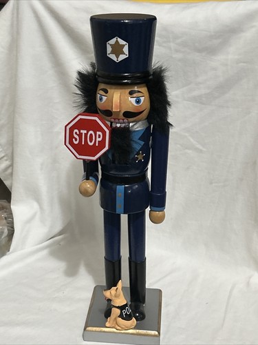 Police Officer Cop Nutcracker Policeman Crossing Guard Handcuffs Wood ...