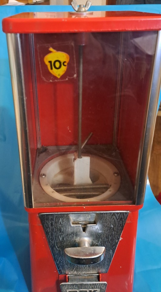 Vintage Acorn/Oak 10 Cent Gumball/Peanut Vending Machine no Key ...