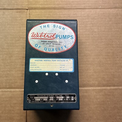 Vintage Webtrol Pump Electric Box | eBay